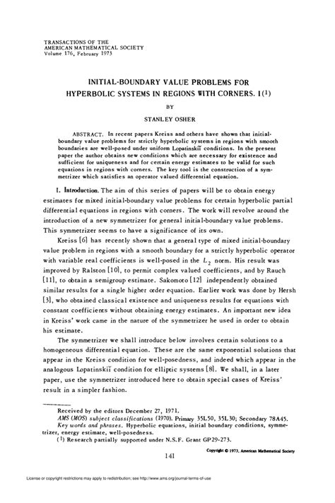 Pdf Initial Boundary Value Problems For Hyperbolic Systems In Regions With Corners Ii