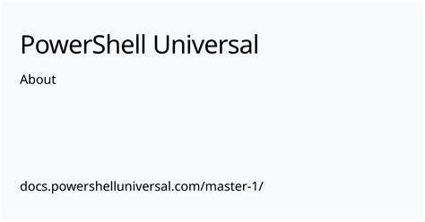 About Powershell Universal