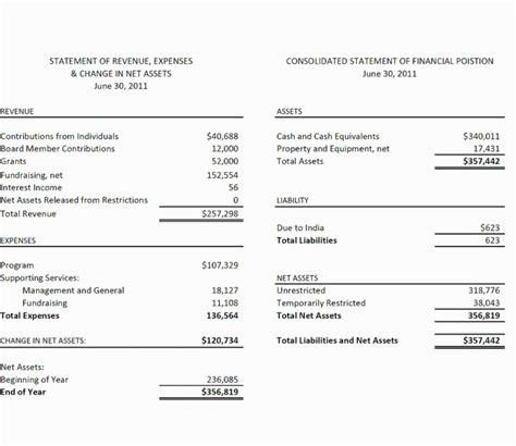 Monthly Financial Statement Template Excel Example Of Spreadshee