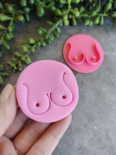 Itty Bitty Tittie Fondant Stamp Embosser And Cookie Cutter Breast Cancer