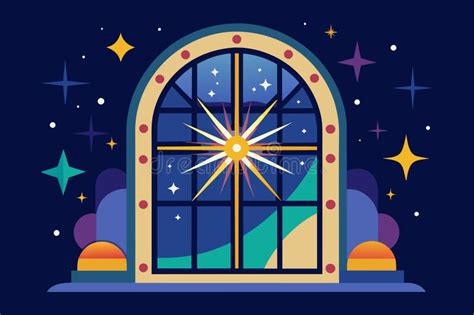 A Window With A Star In The Center Casting Light Into The Room Starry Window Customizable