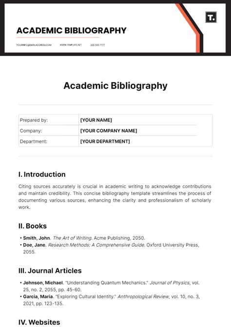 Free Bibliography Templates And Examples Edit Online And Download