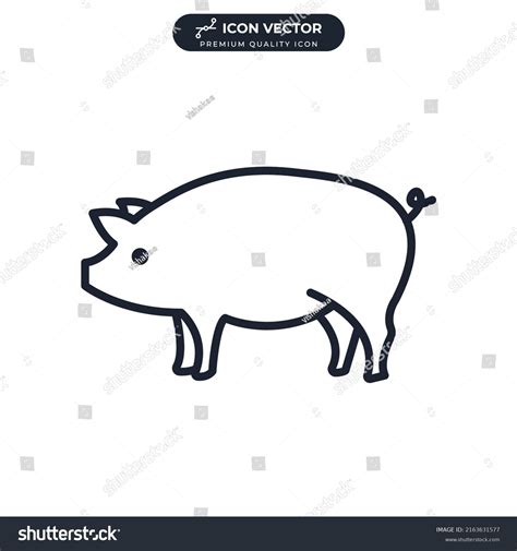 Pork Icon Symbol Template Graphic Web Stock Vector Royalty Free