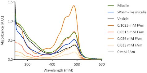 Uv Vis Absorbance Of 5 6 Fluoresceinamine Fam Labelled Polymers In Download Scientific