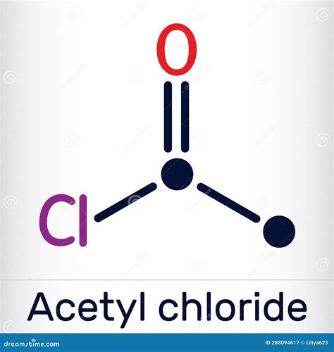 Acetyl Chloride Molecule It Is Acyl Chloride Acyl Halide Skeletal