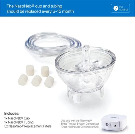 Nasal Irrigation System Supply Kit Replacement Nebulizer Cup And Tubing Set With 5 Filters