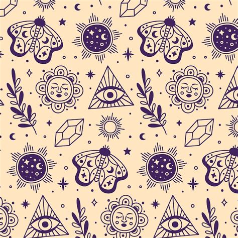 Free Vector Hand Drawn Celestial Pattern Design