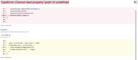 Reactjs React Redux Typeerror Cannot Read Property Push Of