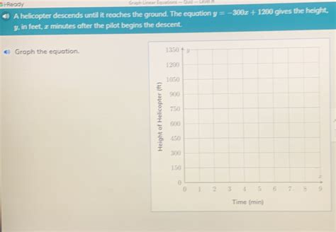 I Ready Graph Linear Equations — Quiz — Level H A Helicopter Descends
