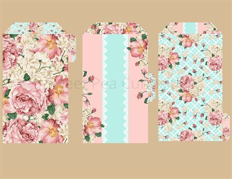 File Folder Tags Digital Download Printable Junk Journal Etsy