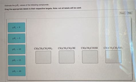 solved estimate the pk values of the following compounds