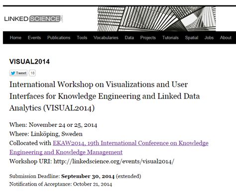 Workshop Visualizations And User Interfaces For Knowledge Engineering And Linked Data Analytics