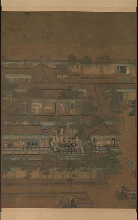 乞巧图 大都会博物馆 五代 佚名 绢本设色 162 0111 0cm 宋画全集第六卷第三册