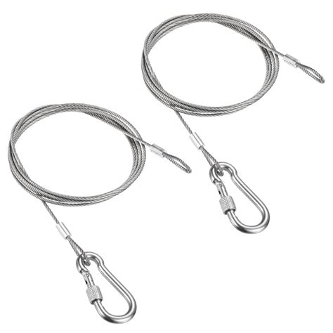 25mmx15m5ft Safety Cable Lock Wire With Snap Hook Stainless Steel