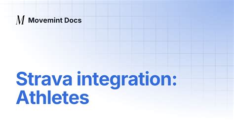 Strava Integration Athletes Movemint Docs