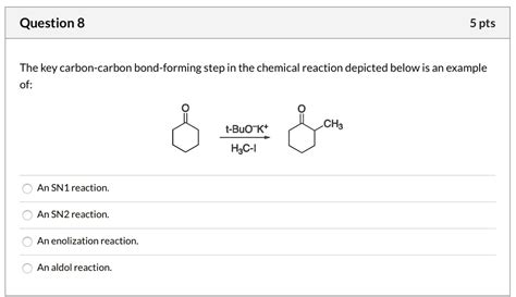 Solved Question 8 5 Pts The Key Carbon Carbon Bond Forming Stepin