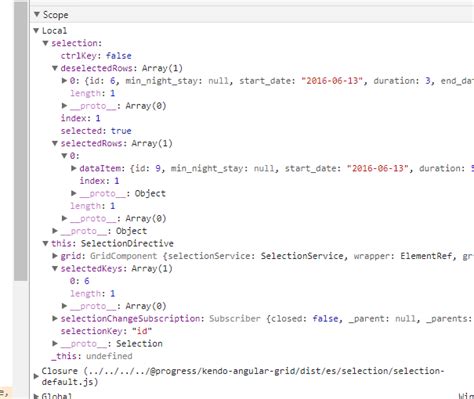 grid selection · issue 634 · telerik kendo angular · github