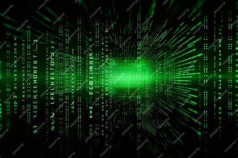 Premium Photo Dynamic Digital Data Stream Abstract Green Computer Background