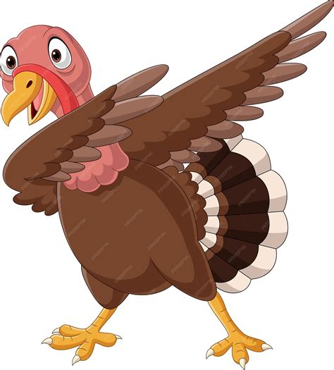 Premium Vector Cartoon Happy Turkey Dabbing Dance