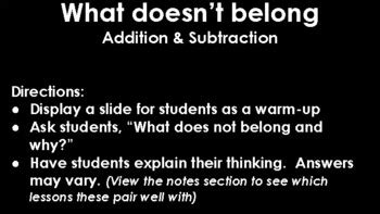 Addition And Subtraction Warm Ups By E Teaching TpT