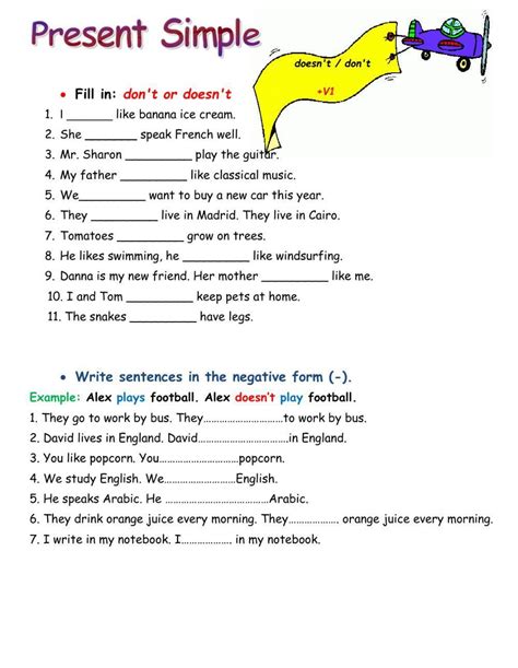 Present Simple Worksheets 6 класс найдено 84 картинок