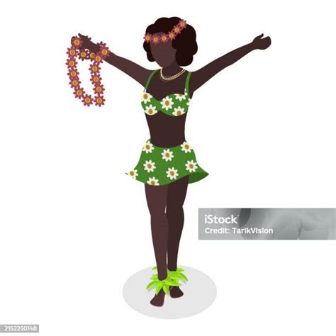 하와이 댄서의 3d 아이소 메트릭 평면 벡터 세트입니다 항목 3 Luau에 대한 스톡 벡터 아트 및 기타 이미지 Luau 꽃 식물 댄서 Istock