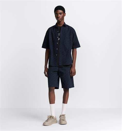 Dior Oblique Bermuda Shorts Blue Cotton Denim Dior
