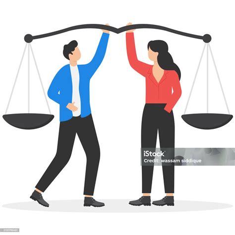 리더십 개념에 대한 신뢰 균형 및 정의를 얻기 위한 사회적 책임 또는 성실성 자신감 있는 사업가 및 여성 리더 리프트 균형