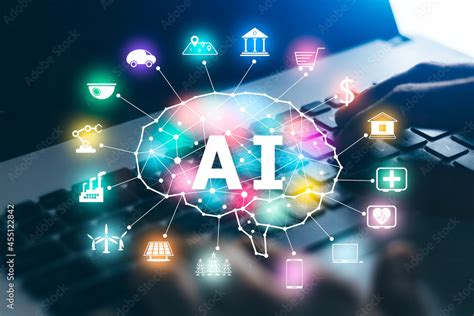 AI And IoT Concepts Of Business Businessman Working On A Laptop Computer For Artificial