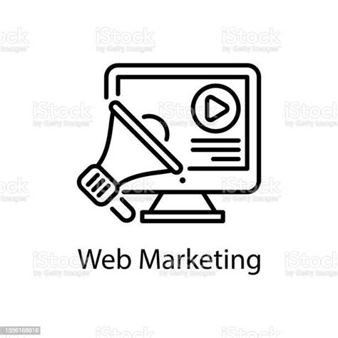 웹 마케팅 벡터 개요 아이콘 디자인 일러스트레이션입니다 흰색 배경 Eps 10 파일에 웹 및 모바일 응용 프로그램 기호 고객에 대한 스톡 벡터 아트 및 기타 이미지 Istock