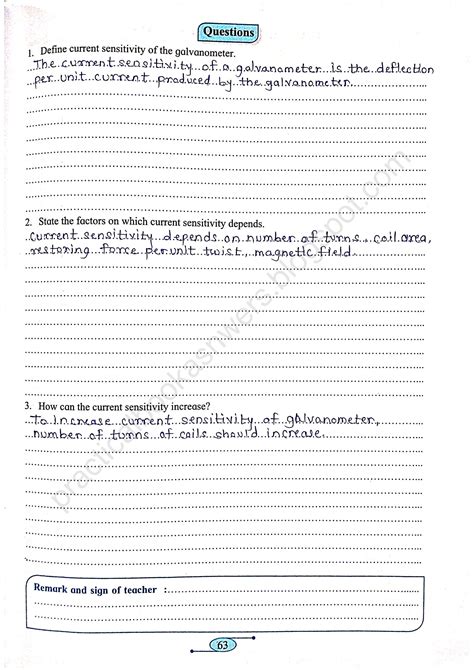 12th Physics Practical No 7 ~ Current Sensitivity