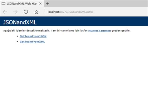 Xml And Json Web Servis Hazırlama