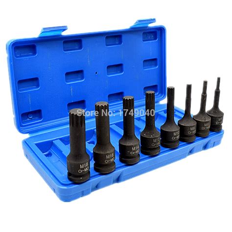 Impact Spline Socket Bits 8pcs Set M5 M6 M8 M10 M1 Grandado
