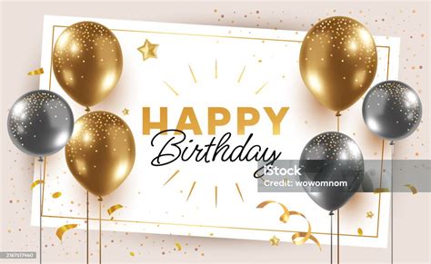 흰색 배경에 은색과 황금색 공기 헬륨 풍선의 벡터 휴일 템플릿 디자인 3d 현실적인 생일 축하 일러스트 비행 풍선과 텍스트 공기 주입에 대한 스톡 벡터 아트 및 기타 이미지