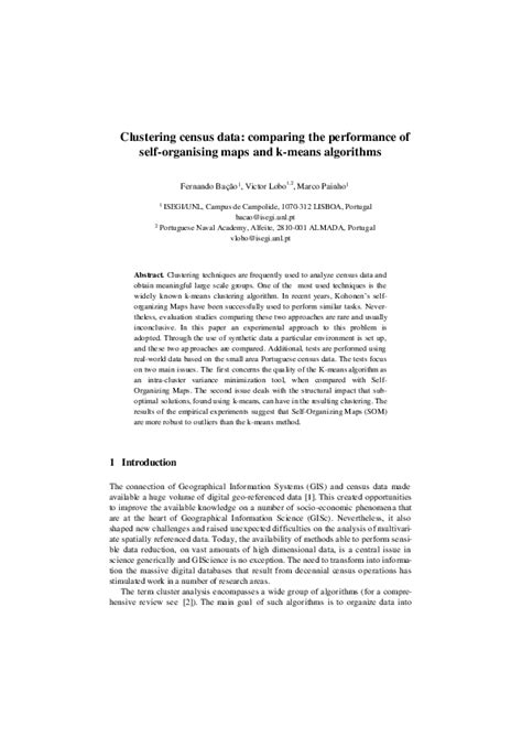 pdf comparing self organising maps and k means