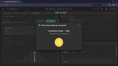 Anuj Mulhar On Linkedin 100daysofcode Leetcode Binarymanipulation