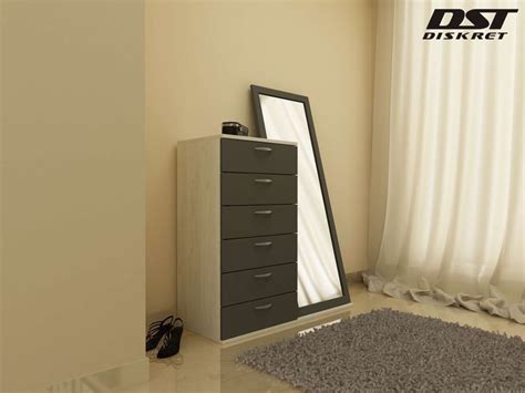 Елена Скрин огледало бял дъб антрацит Мебелна Фабрика Дискрет