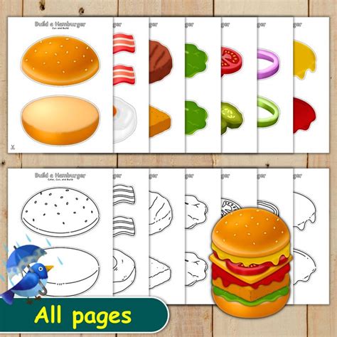 Summer Craft Build A Hamburger Make A Burger Activity For Back To