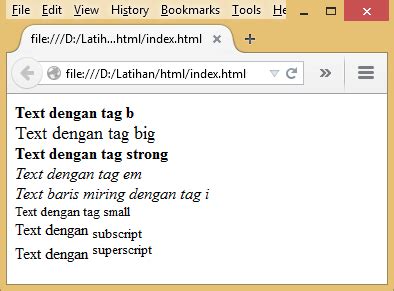 Tag HTML Untuk Format Text