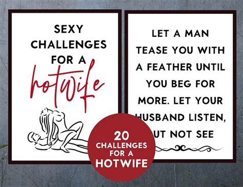 Challenges For Hotwife Cuckold Cards Sex Game For Hotwives Etsy