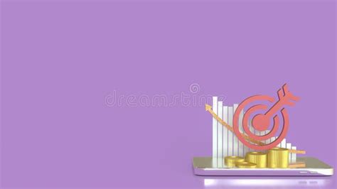 The Target And Chart On Mobile For Business Concept 3d Rendering Stock