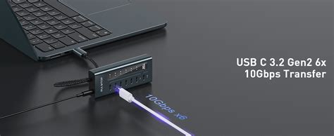 Pulwtop Usb C Hub For Laptop 7 In 1 10gbps Usb Adapter