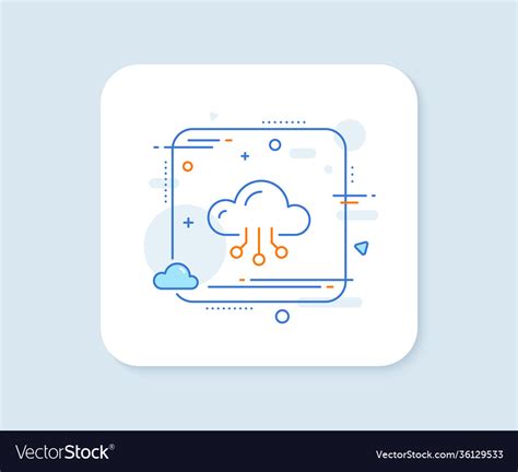 Cloud Computing Line Icon Internet Data Storage Vector Image