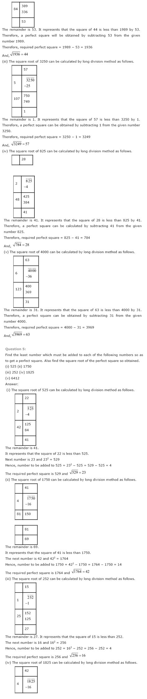 Ncert Solutions For Class 8 Maths Ch 6 Squares And Square Roots