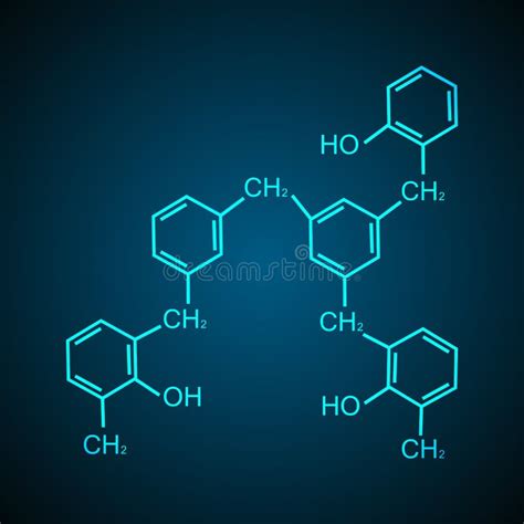 Chemical Formula Consisting Of Benzene Rings Vector Illustration Stock