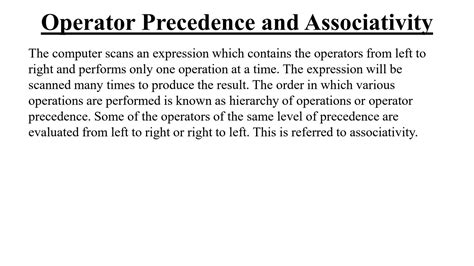 Solution 16 Operator Precedence And Associativity Studypool