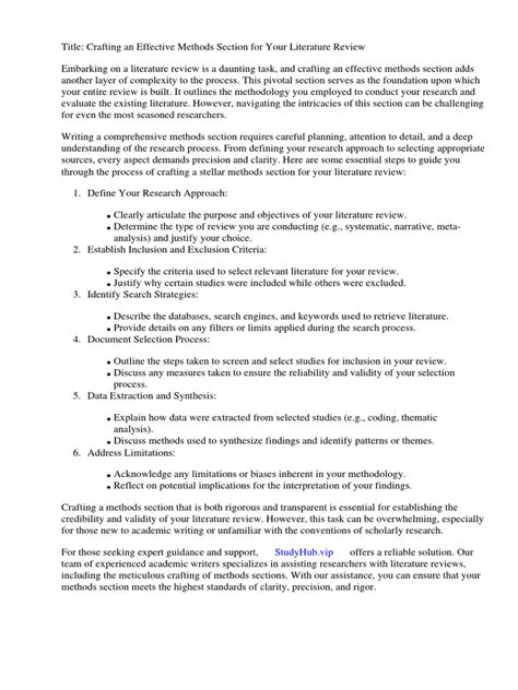 How To Write Methods Section For Literature Review Pdf Methodology Meta Analysis