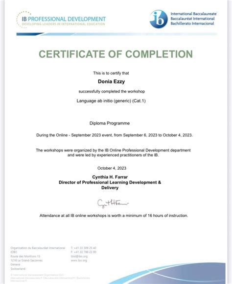 I Am Happy To Share That I Have Completed The Ib Language Ab Intio