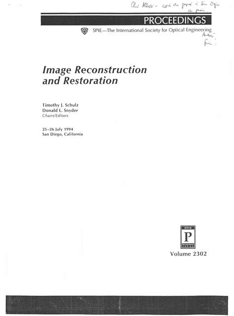 Pdf Image Restoration With Noise Suppression Using A Wavelet