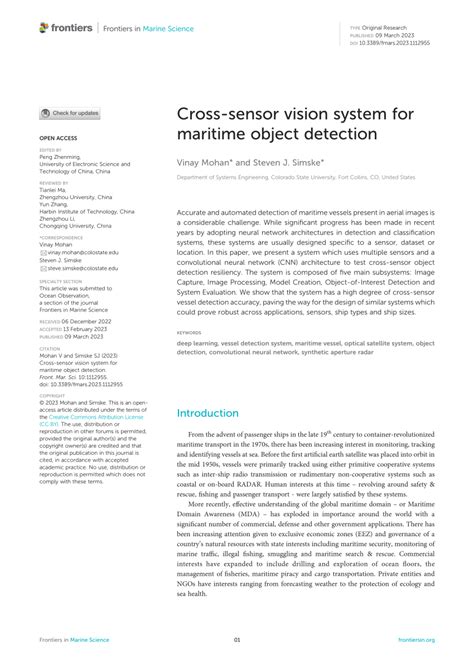 Pdf Cross Sensor Vision System For Maritime Object Detection